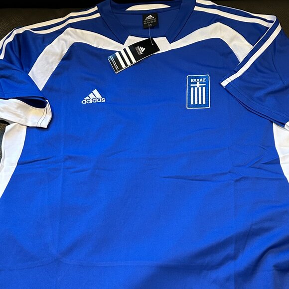 adidas | Shirts | Greece National Soccer Team Jersey Mens Sz Mlxl2xl ...